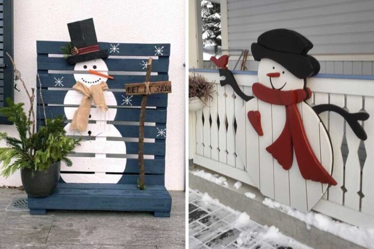 Come realizzare uno splendido pupazzo di neve con pallet: idee e ...